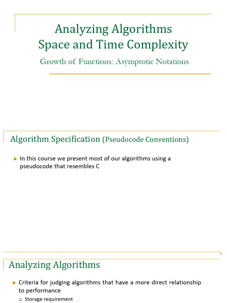 Lec2-Analyzing Algos New | PDF | Time Complexity | Computer Program