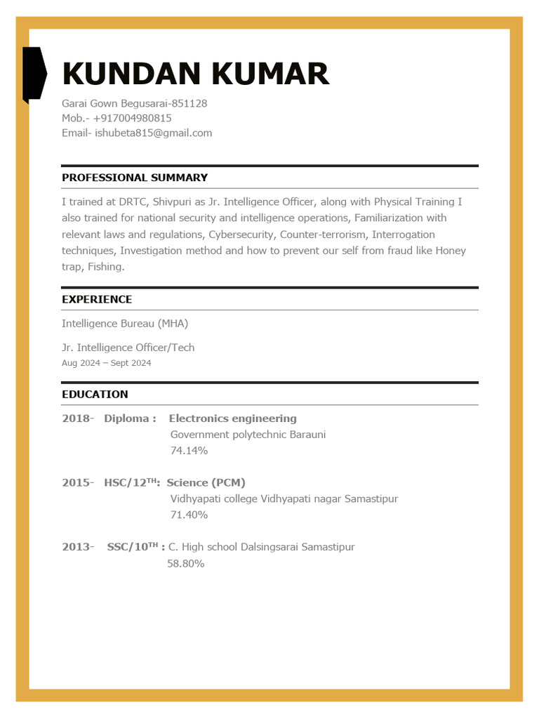 KK Resume | PDF | Computers
