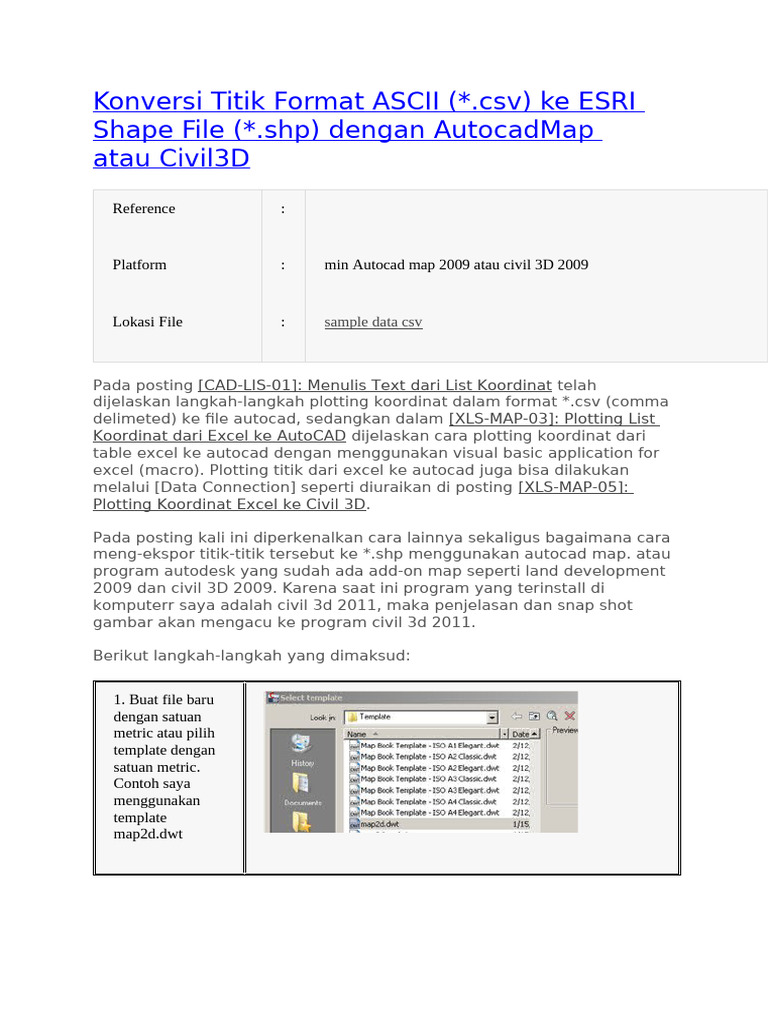 Konversi Titik Format ASCII Ke ESRI Shape File Dengan AutocadMap Atau ...