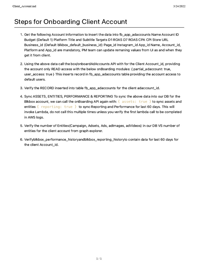 Client Account | PDF