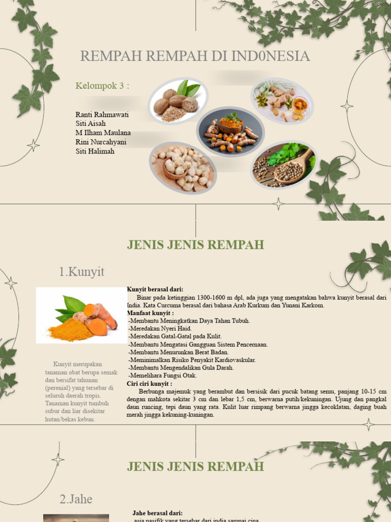 5 Jenis Rempah Rempah Indonesia | PDF | Kesehatan Holistik | Sains ...