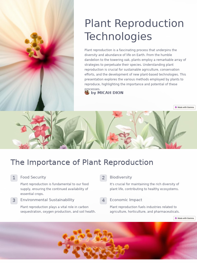 Plant Reproduction Technologies | PDF | Plant Reproduction | Pollination