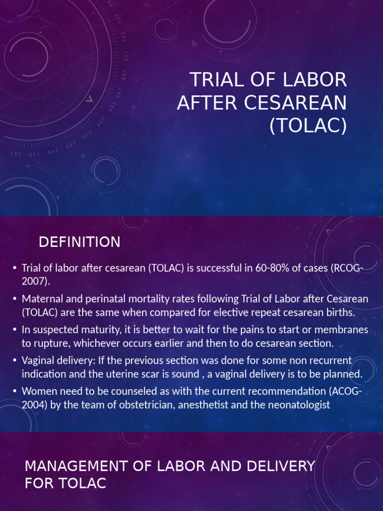 tolac | PDF | Childbirth | Caesarean Section