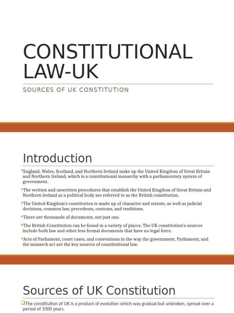 Sources of the UK Constitution Explained | PDF | Constitution ...