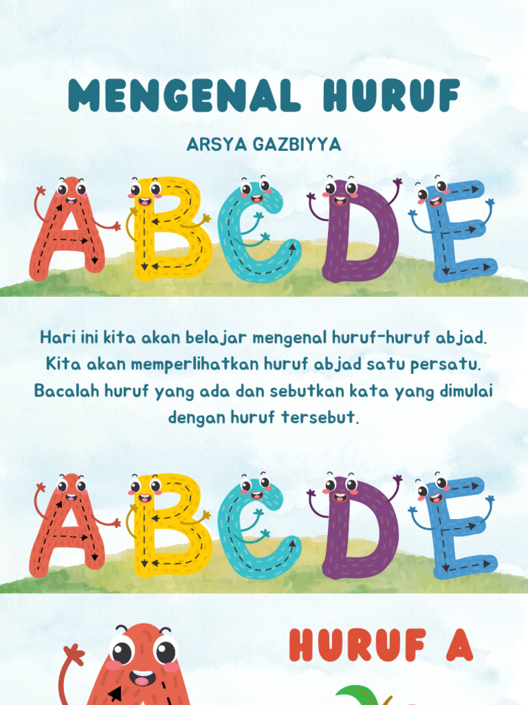 Berwarna Mengenal Huruf Abjad Presentasi Pendidikan Bahasa Indonesia ...