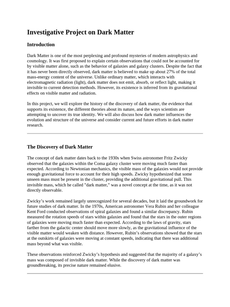 physics project | PDF | Dark Matter | Universe