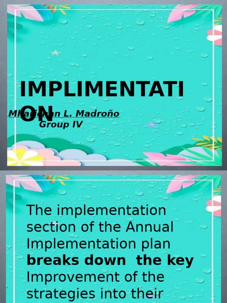 g4 Report Implementation Madroño | PDF | Teachers | Learning