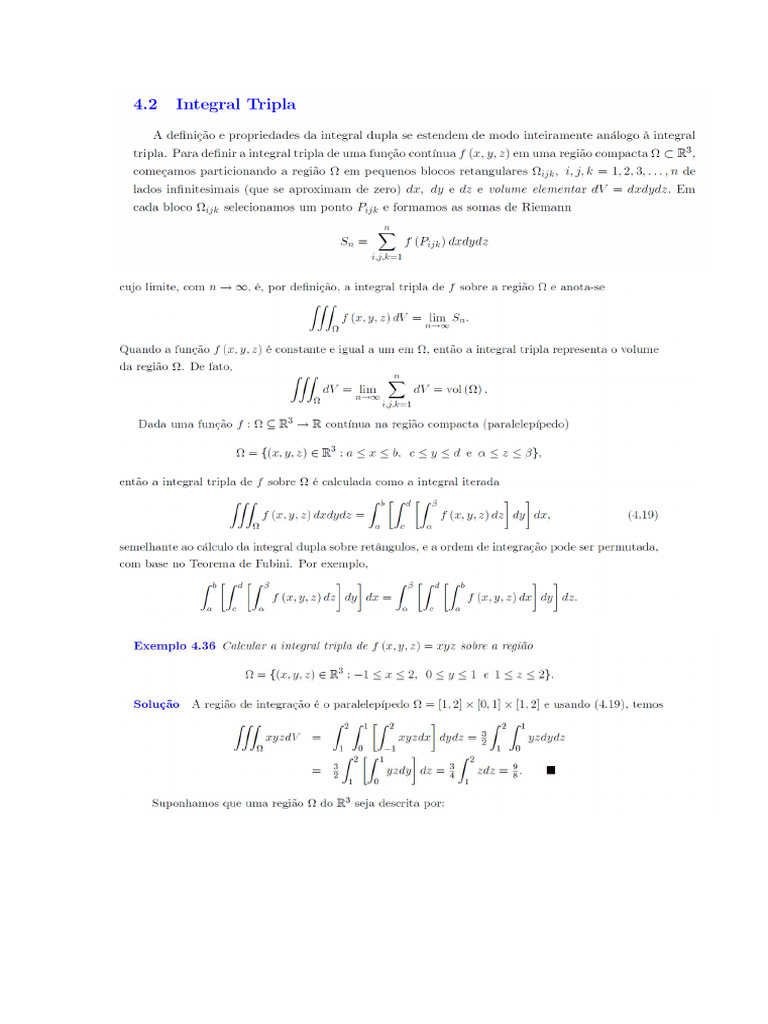 Notas Integrais Triplas | PDF