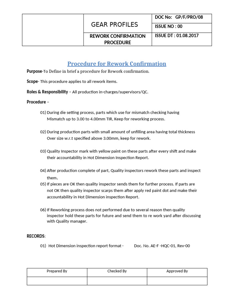 Rework Procedure | PDF | Computers