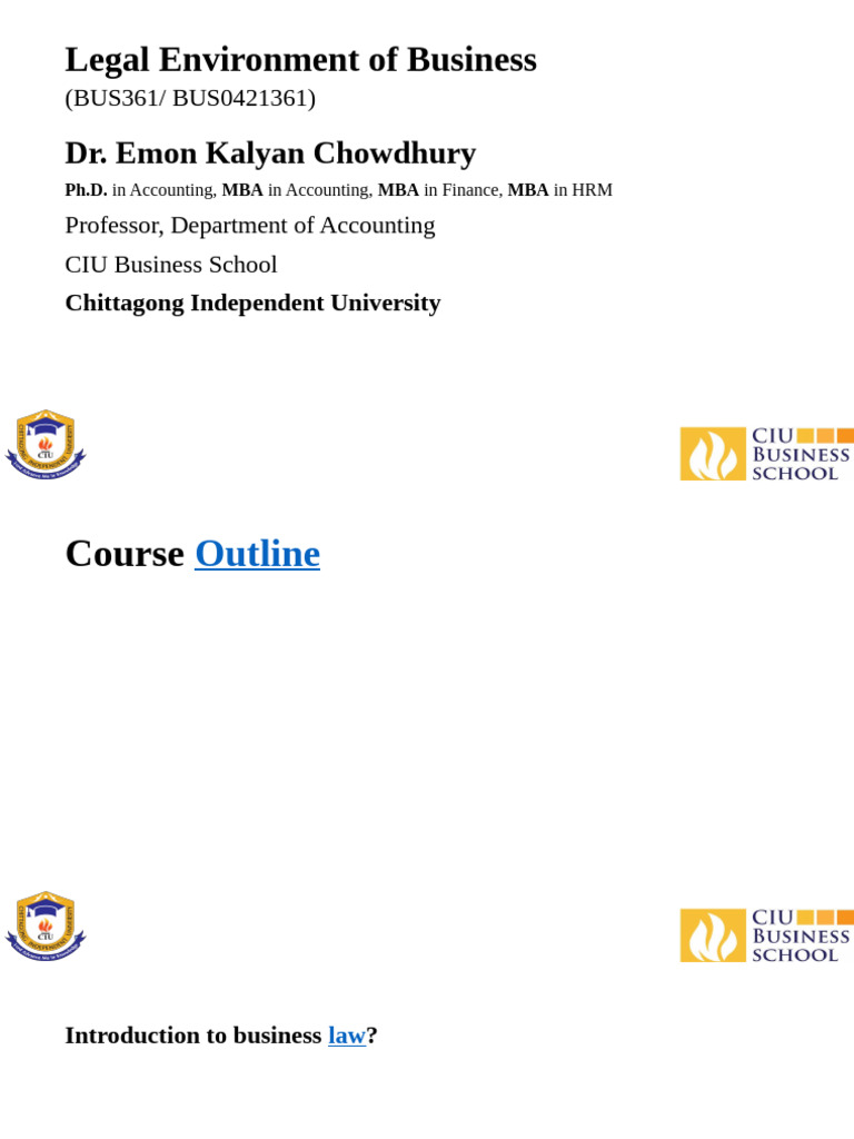 Overview of Business Law Principles | PDF