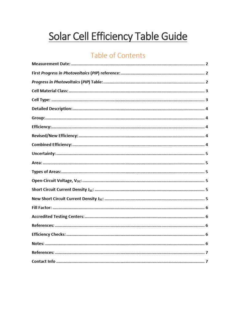 Nrel Record Cell Efficiency Data Table Guide | PDF | Solar Cell | Thin ...
