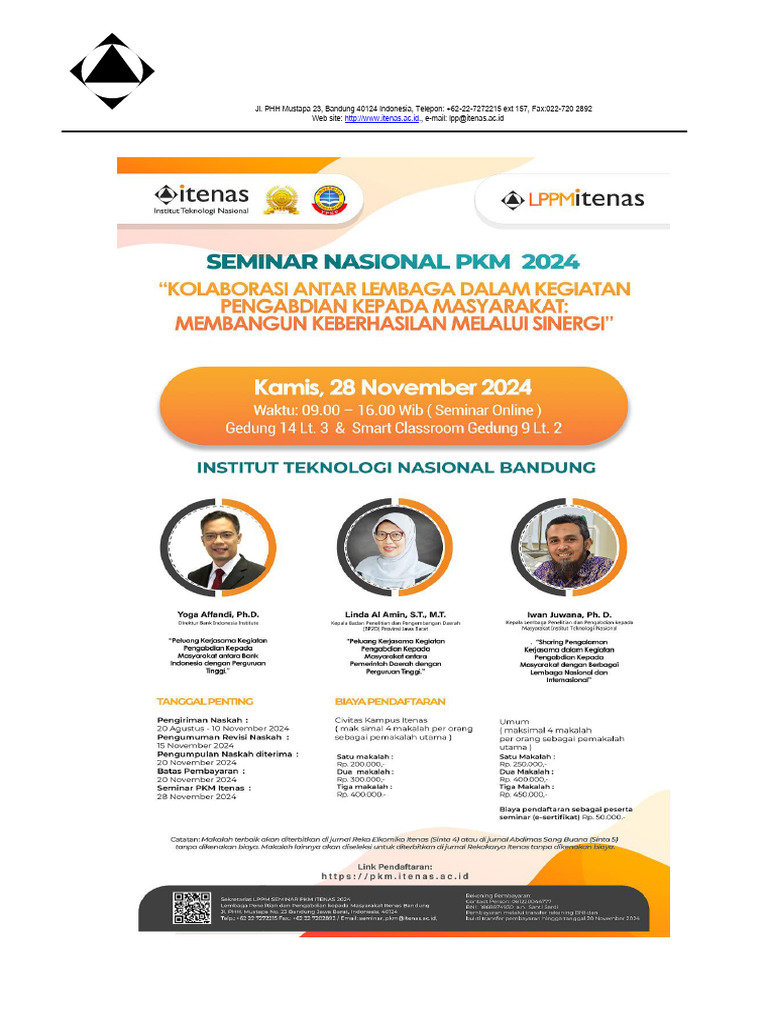 SemNas PKM Lampiran-736 - F009 - LPPM - ITENAS - XI - 2024 | PDF | Ilmu Sosial