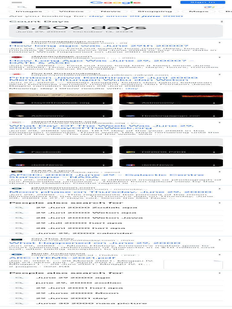 Days Since June 29, 2000 | PDF | Astronomy