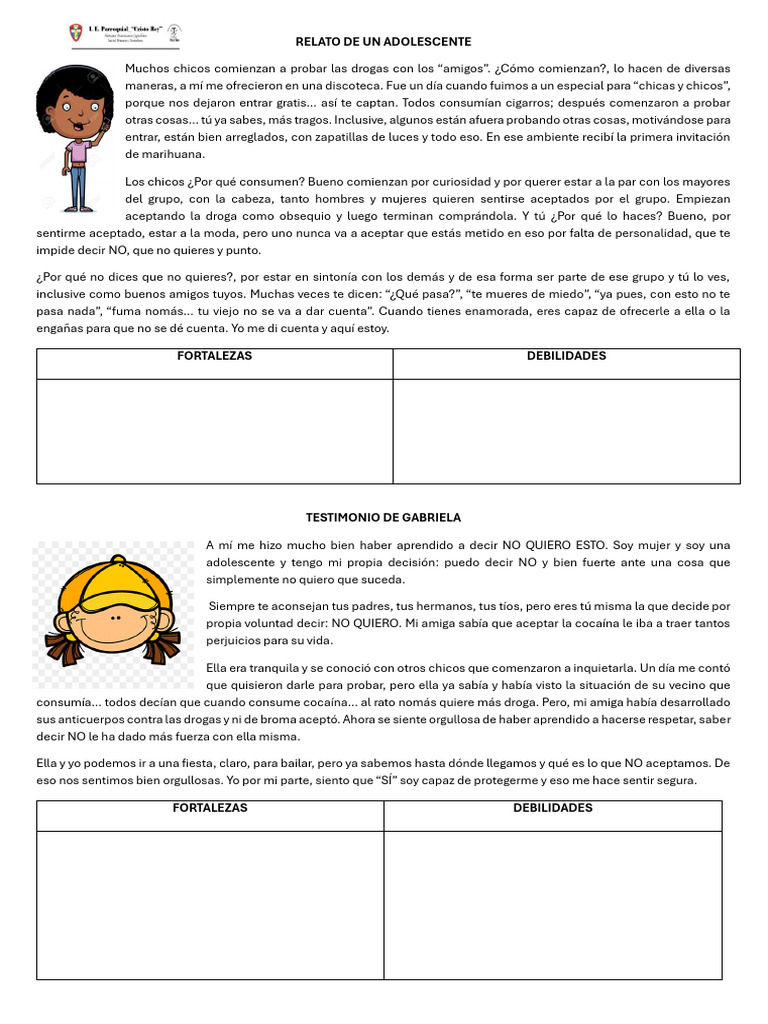 Adolescencia y Decisión ante Drogas | PDF