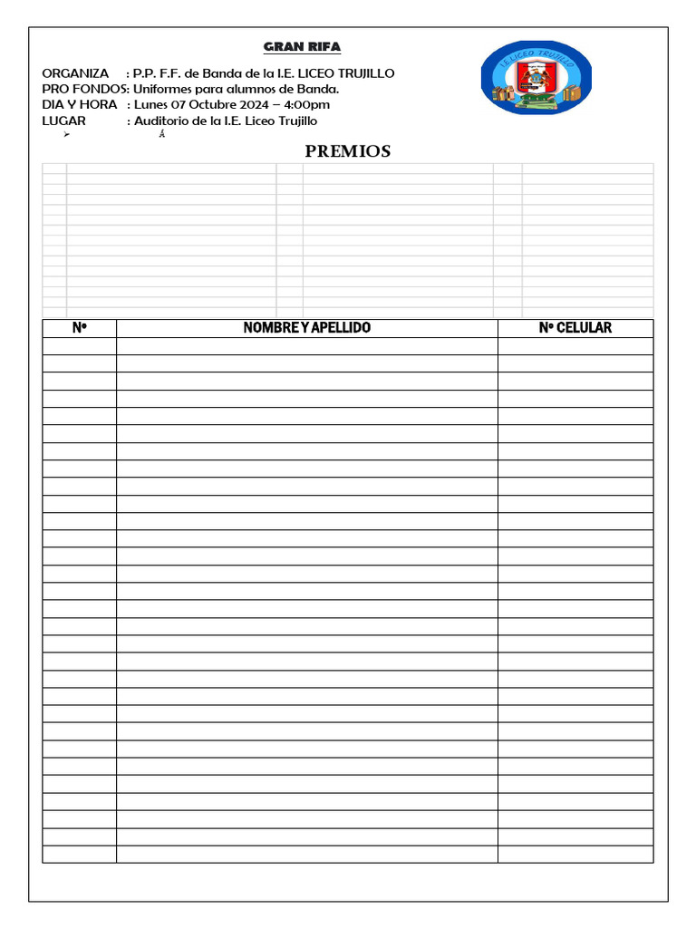 Gran Rifa 30 Números Comites PDF | PDF | Ciencias sociales | Ciencia y ...