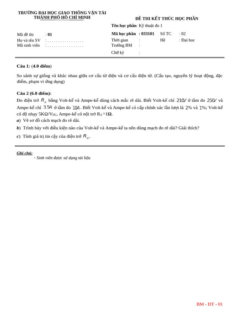 Bai Kiem Tra So 1 - KTD | PDF