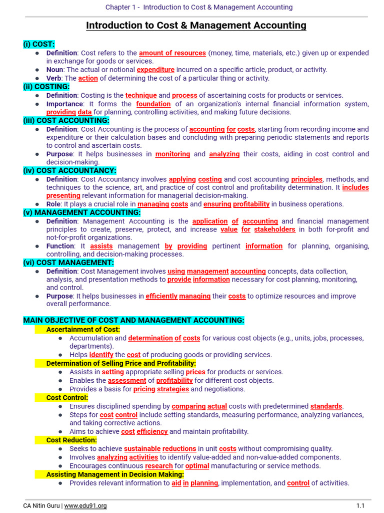 Introduction To Costing - SURAJ | PDF | Cost Accounting | Management ...