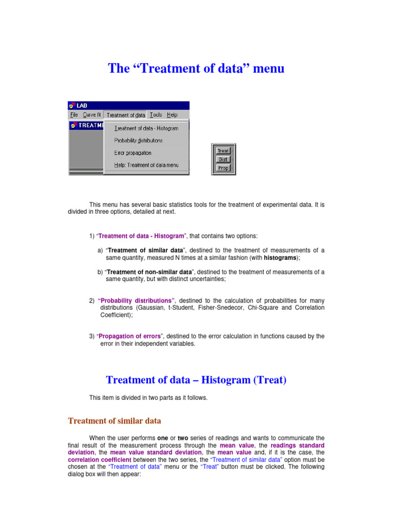 Treatment of data | PDF | Statistical Theory | Applied Mathematics