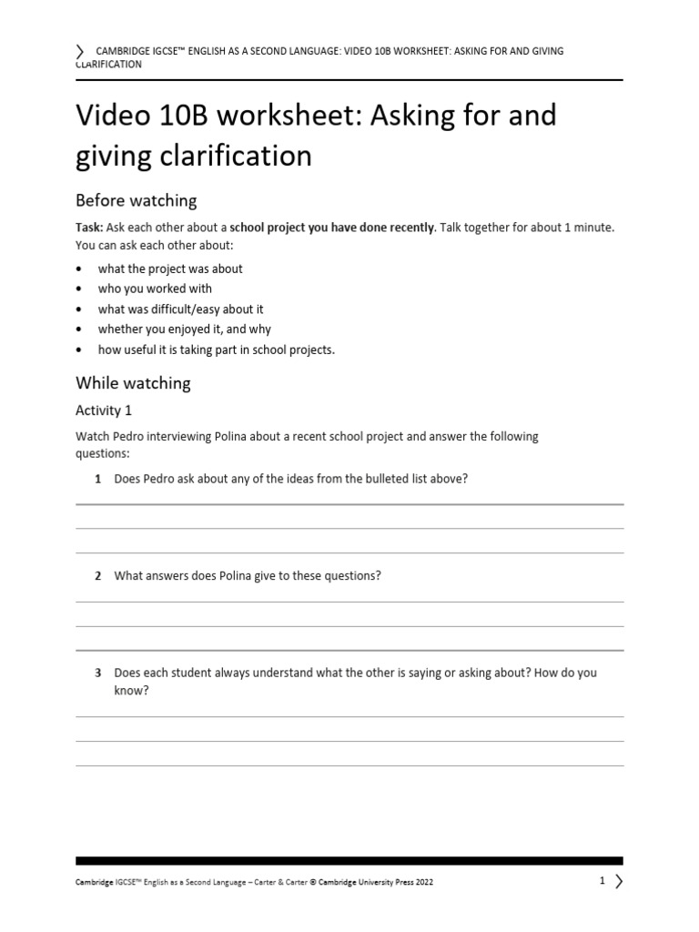 Igcseesl Woksheet 10B | PDF | Language Arts & Discipline