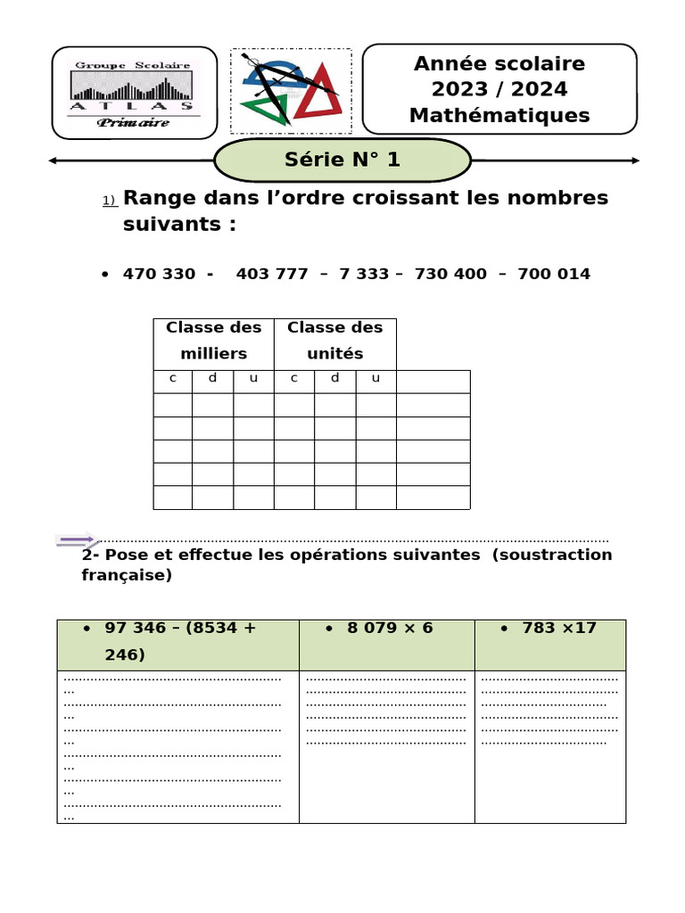 Exercice de math CE4 à imprimer | PDF | Méthodes et références pédagogiques