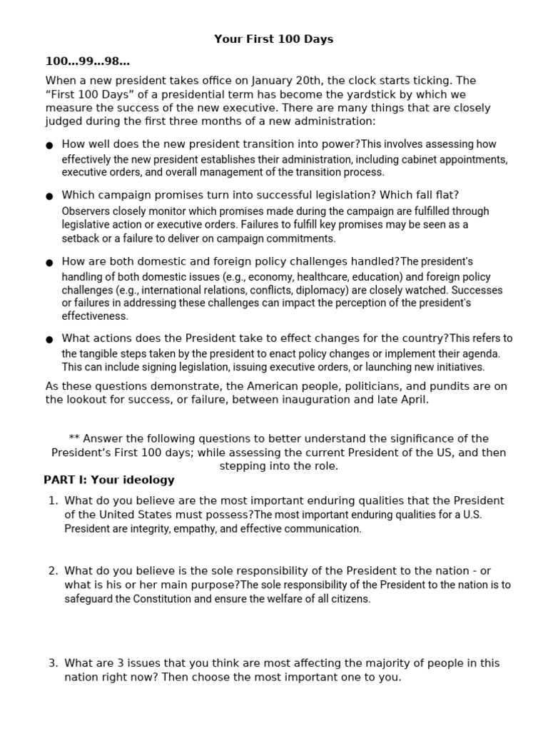 Your First 100 Days-2 | PDF | Joe Biden | Presidents Of The United States