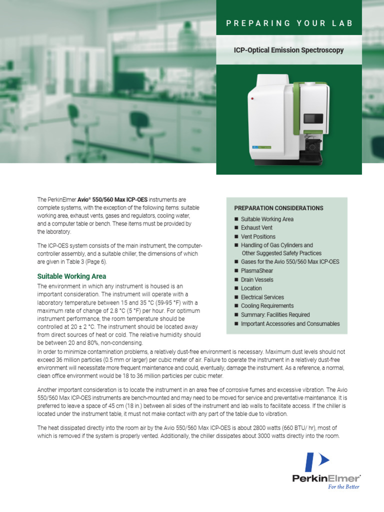 Pyl Avio 550 560 Max Icp Oes Preparing Your Lab 135925 | PDF | Gases ...