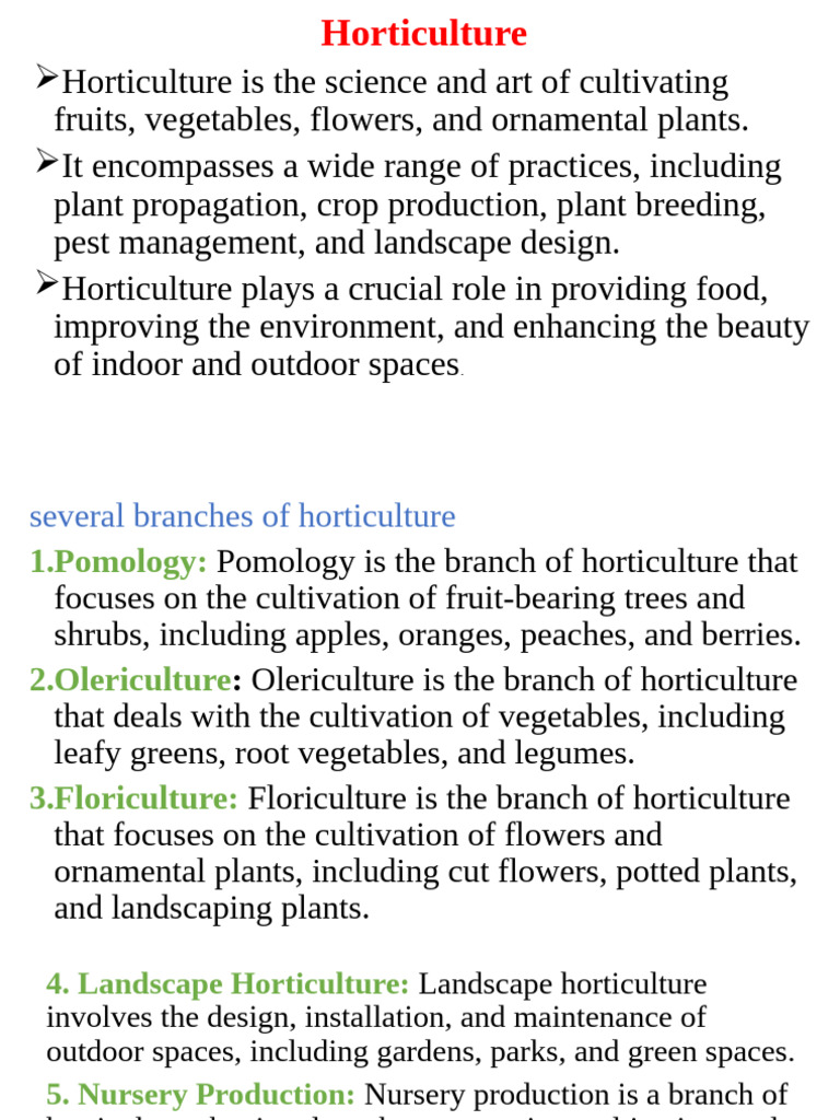 Horticulture | PDF | Horticulture | Agriculture