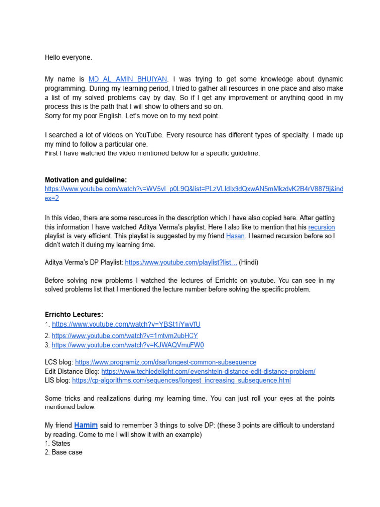 Dynamic Programming Learning Journey | PDF | Computer Science | Mathematical Logic