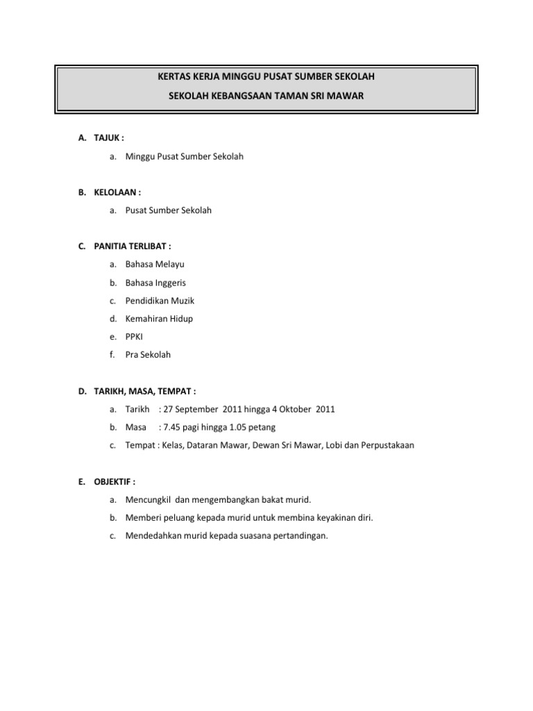 Kertas Kerja Pss 1 | PDF