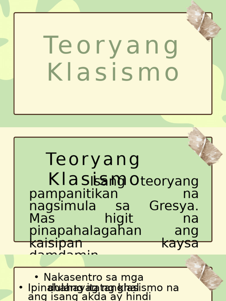 Teoryang Klasismo Bernardo Gumonod | PDF