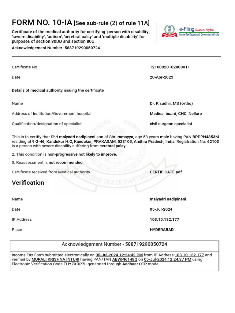 Form 10-IA - Filed Form | PDF