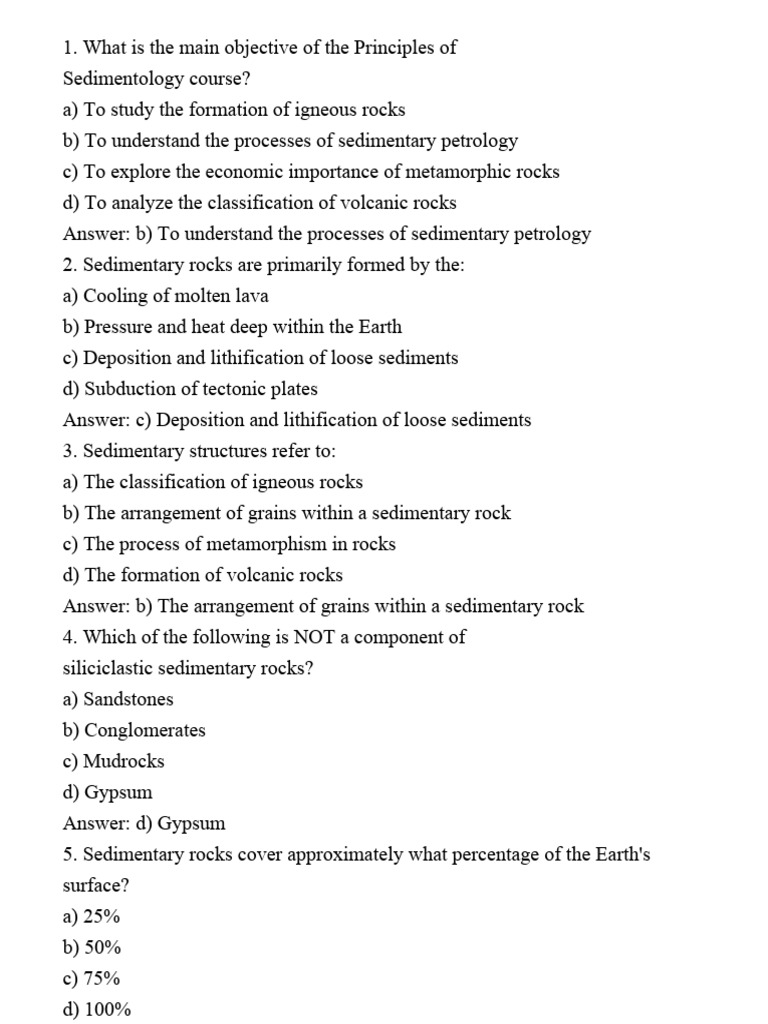 Exams 2 | PDF | Rock (Geology) | Sedimentary Rock