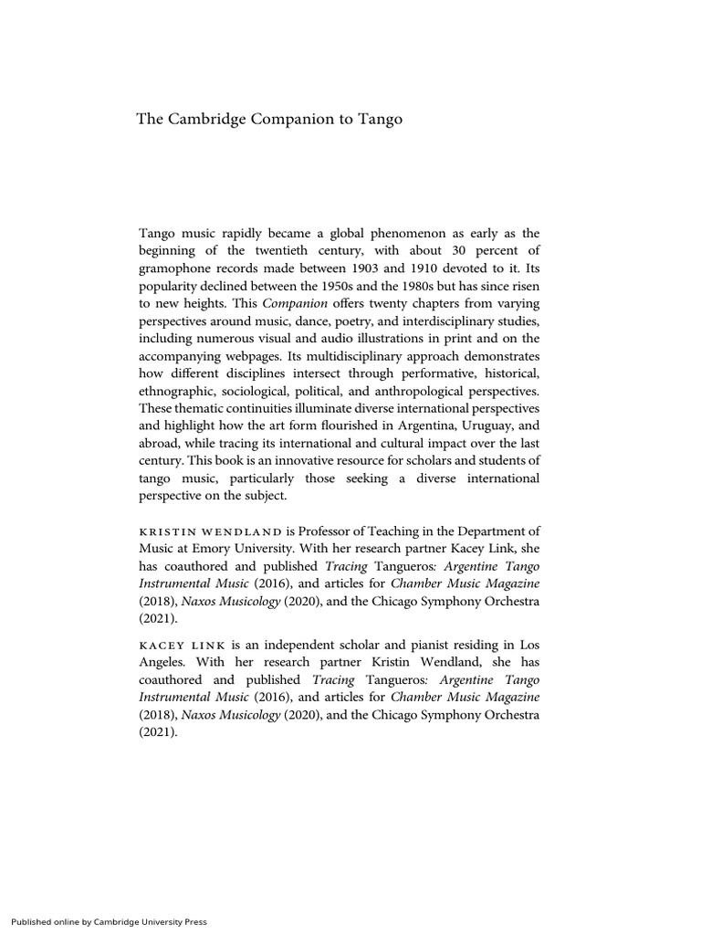 The Cambridge Companion to Tango | PDF | Interdisciplinarity ...