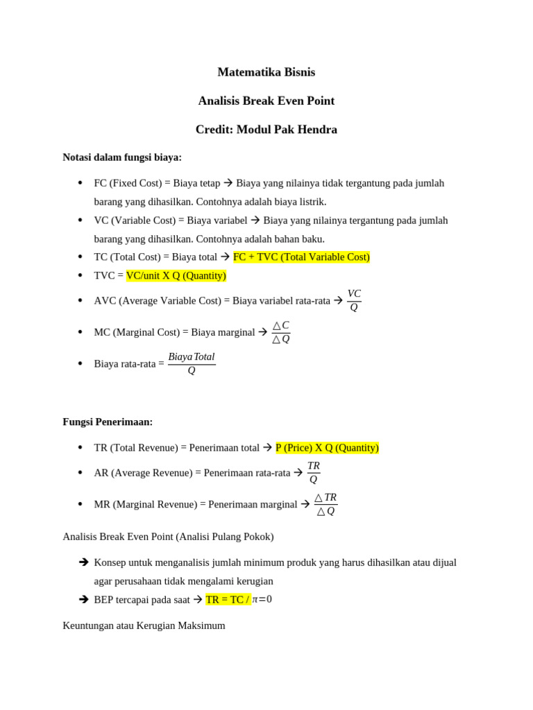 Analisis BEP | PDF | Komputer