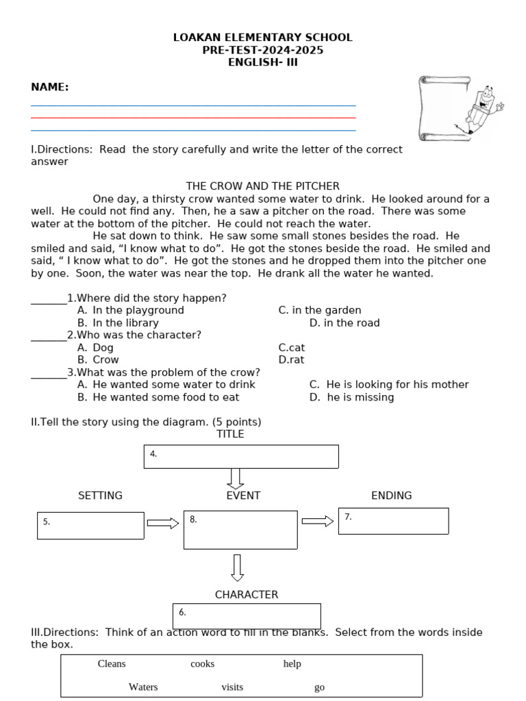 PRE-TEST_ENGLISH 3 | PDF | Linguistics