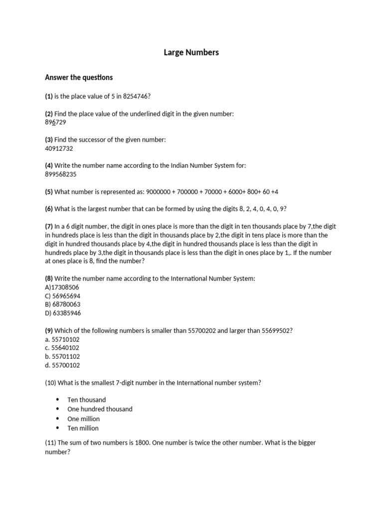 Largenumbers New | PDF