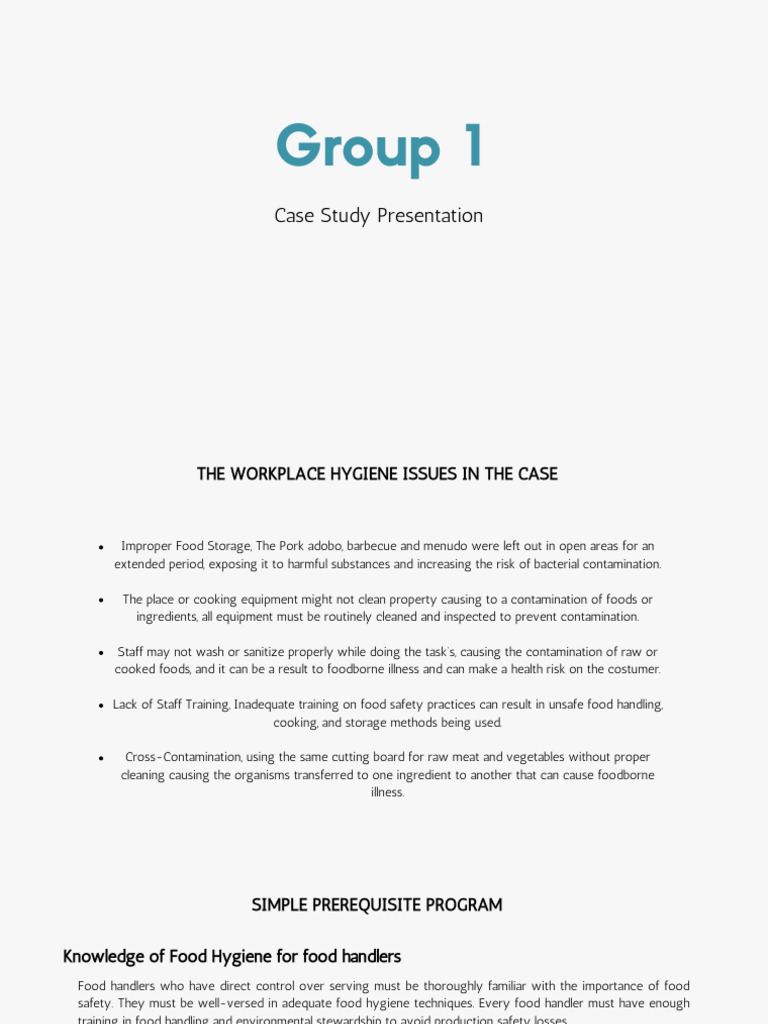 G1 | PDF | Food Safety | Hygiene