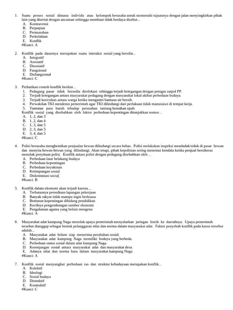 Soal PAT Sosiologi Kelas XI | PDF