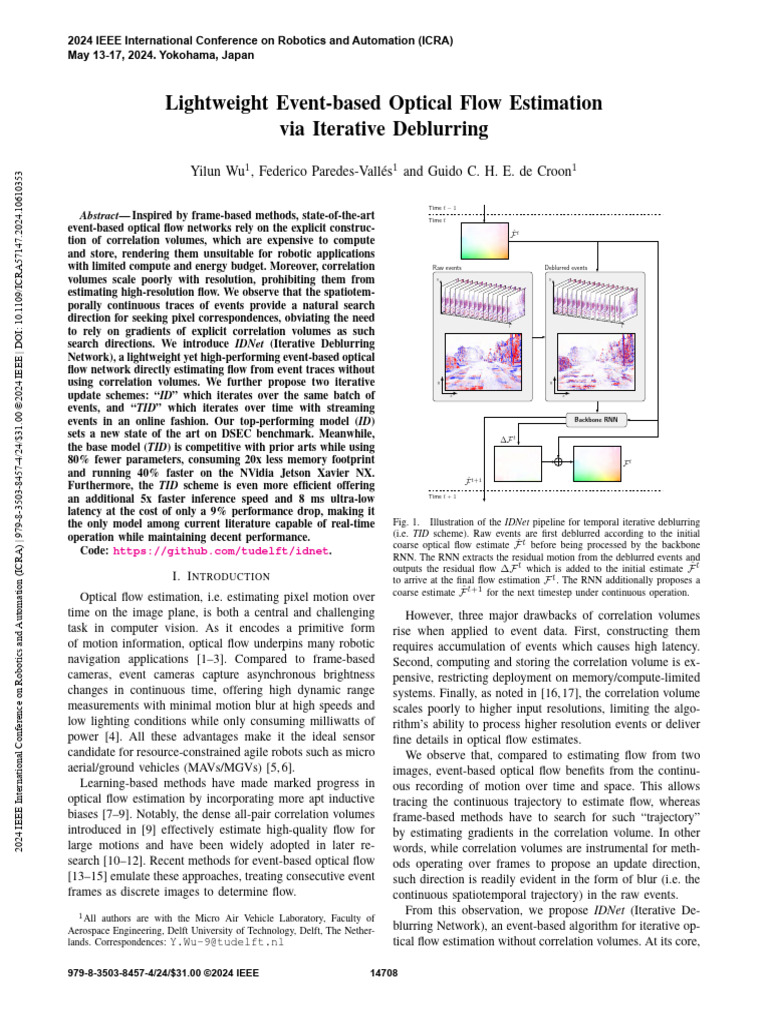 Lightweight Event-Based Optical Flow Estimation Via Iterative Deblurring | PDF | Graphics ...