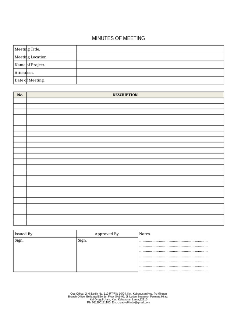 Minutes of Meeting (MOM) | PDF