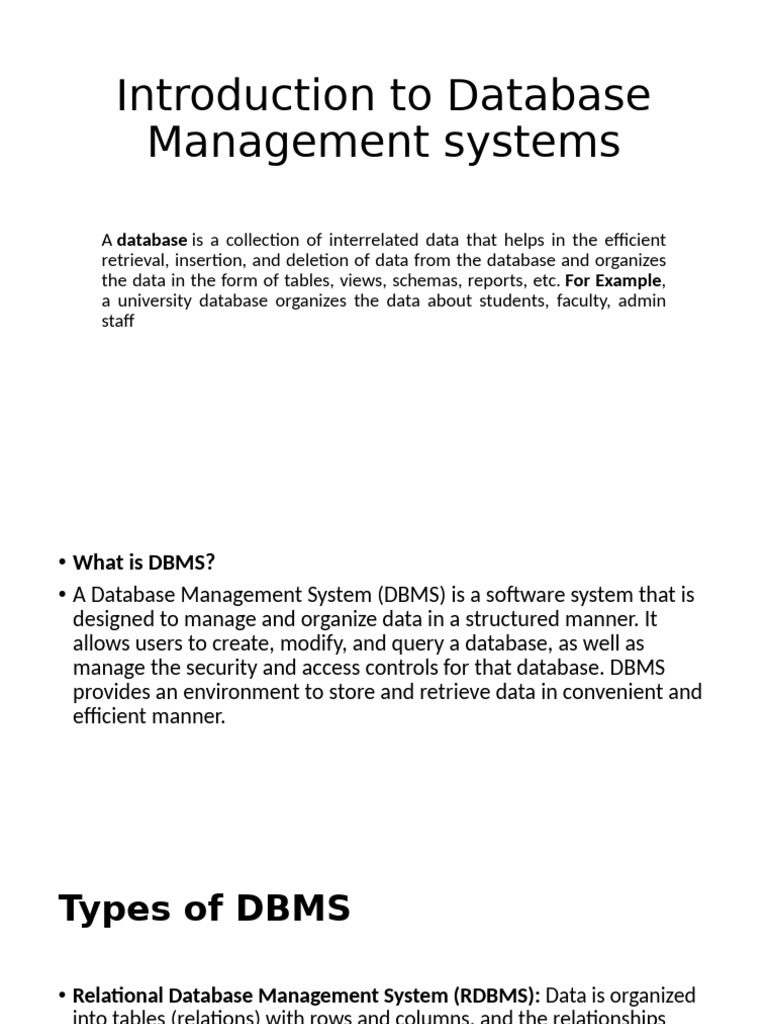 Introduction To Database Management Systems | PDF | Databases | Relational Database