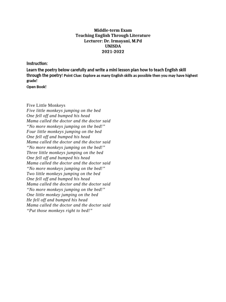 Teaching English with Poetry Lessons | PDF
