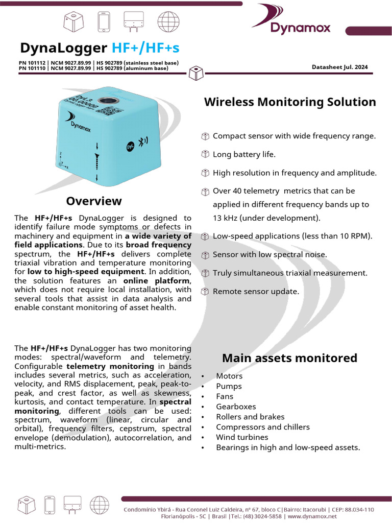 Datsheet HF+ & HF+s | PDF | Amplitude | Telemetry