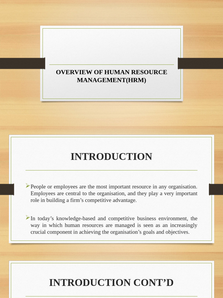 Overview of Hrm | PDF | Human Resource Management | Employment