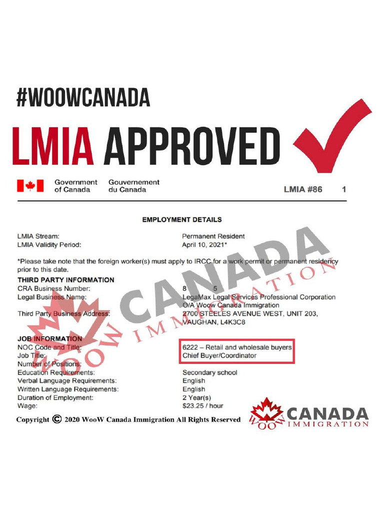 Lmia Approved | PDF