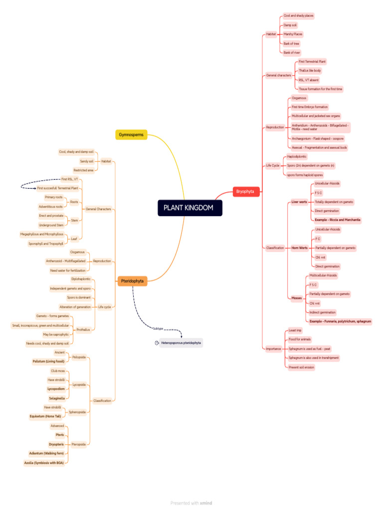 PLANT Kingdom Flow Chart | PDF | Moss | Sexual Reproduction