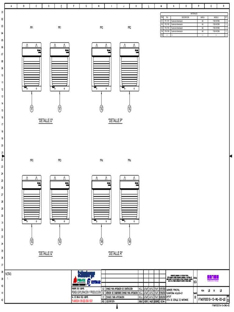 "Detalle O" "Detalle P": FP1 FR1 FP2 FR2 | PDF