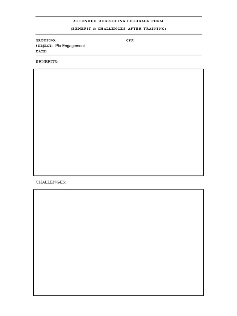 10a. Debriefing Feedback Form | PDF