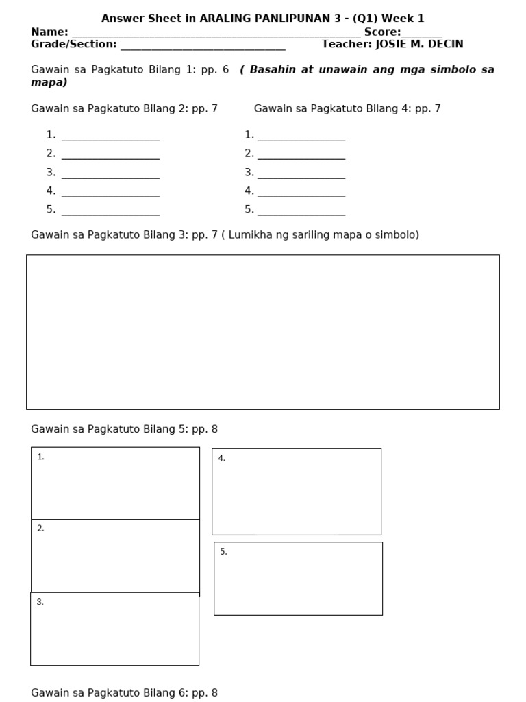 Answer-Sheet-in - AP - Week 1 | PDF