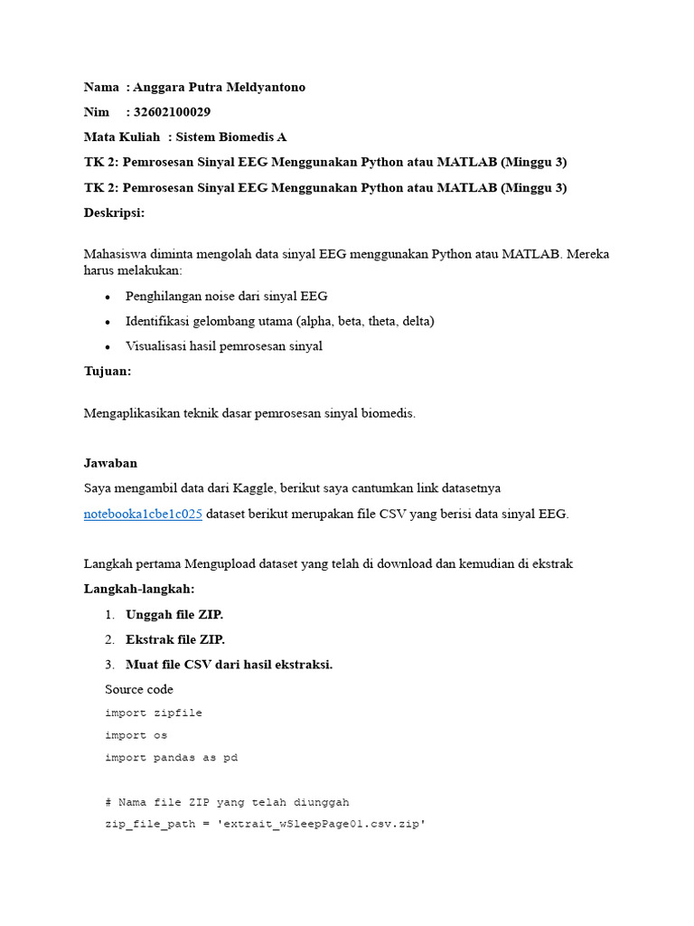 Pemrosesan Sinyal EEG Menggunakan Python Atau MATLAB (Minggu 3) - Anggara Putra Meldyantono ...